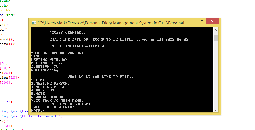 Personal Diary Management System In C Free Source Code Sourcecodester